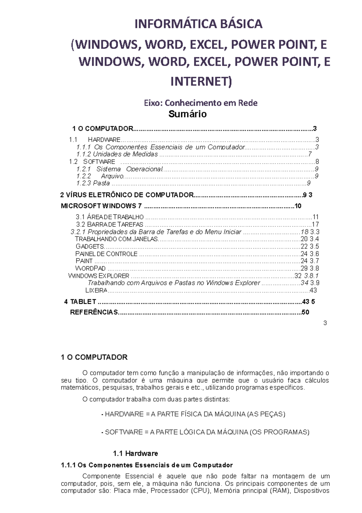 Apostila Informática Básica - Completa - INFORMÁTICA BÁSICA (WINDOWS, WORD, EXCEL, POWER POINT ...