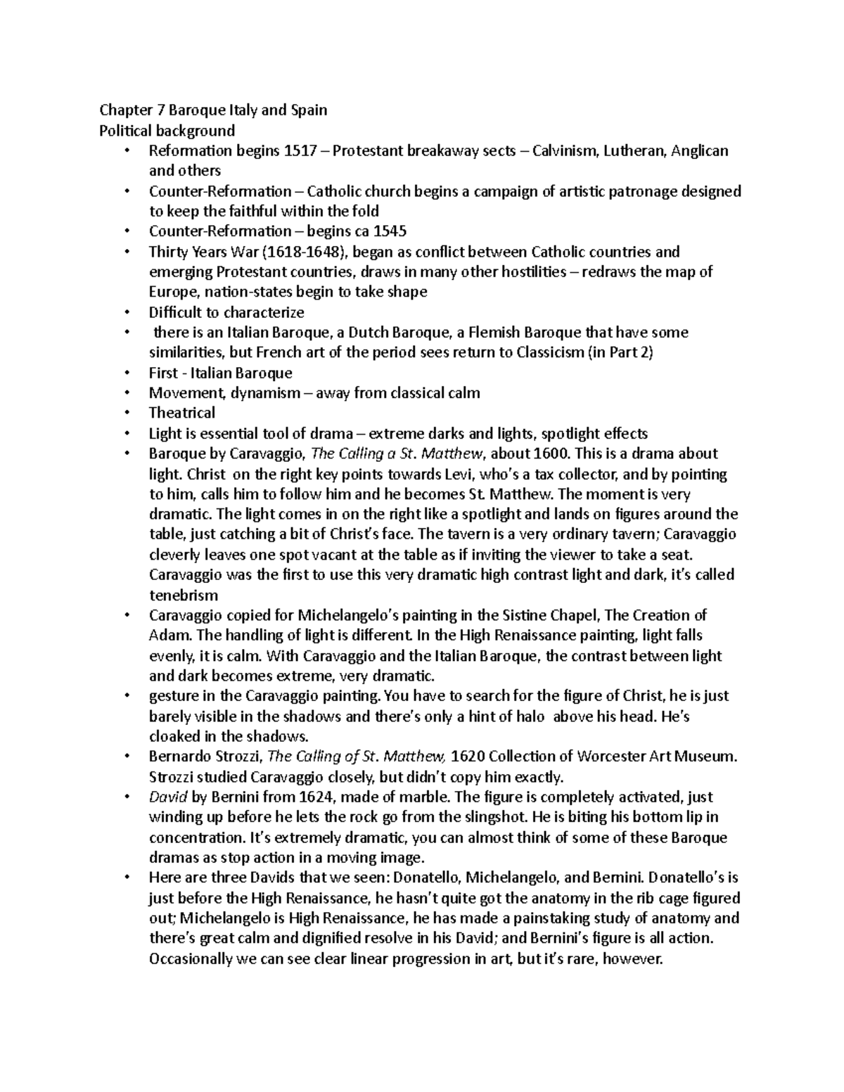 Chapter 7 Baroque Italy and Spain - Chapter 7 Baroque Italy and Spain ...