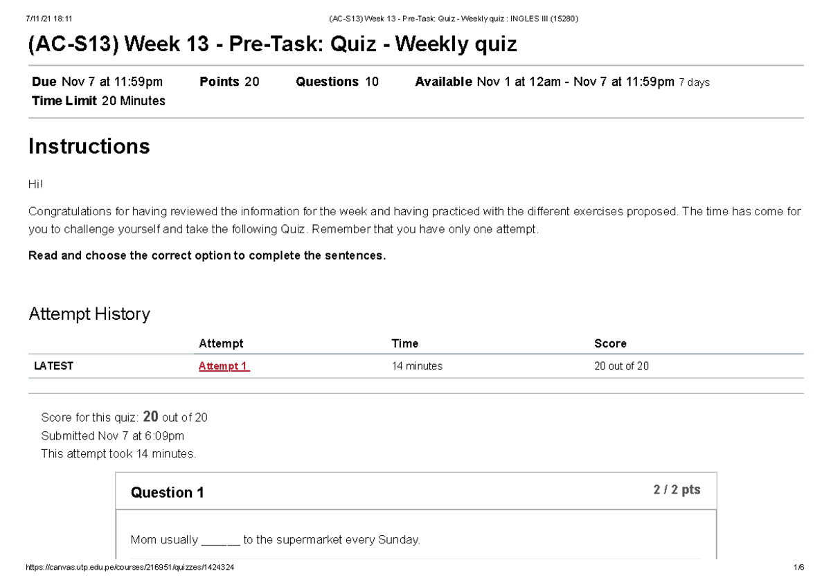 Quiz (AC-S13) Week 13 - Pre-Task Quiz - Weekly quiz - Hi ...