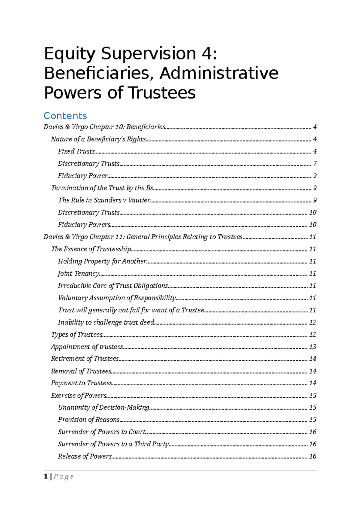 Equity Supervision 4 Notes - Equity Supervision 4: Beneficiaries ...
