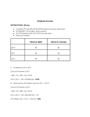 Problem- Solving #4 Unemployment Rate - PROBLEM-SOLVING INSTRUCTIONS: Solve the problem based on ...