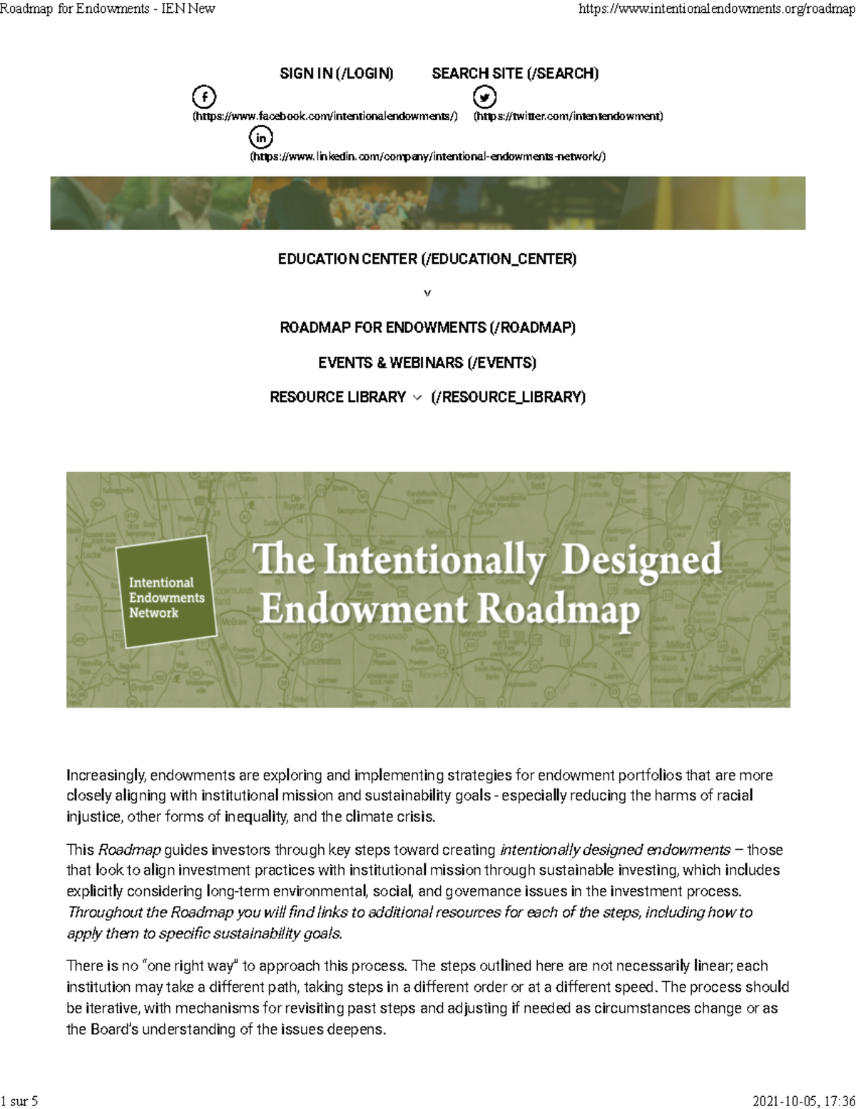 Roadmap for Endowments - IEN New - EDUC 1100 - Studocu