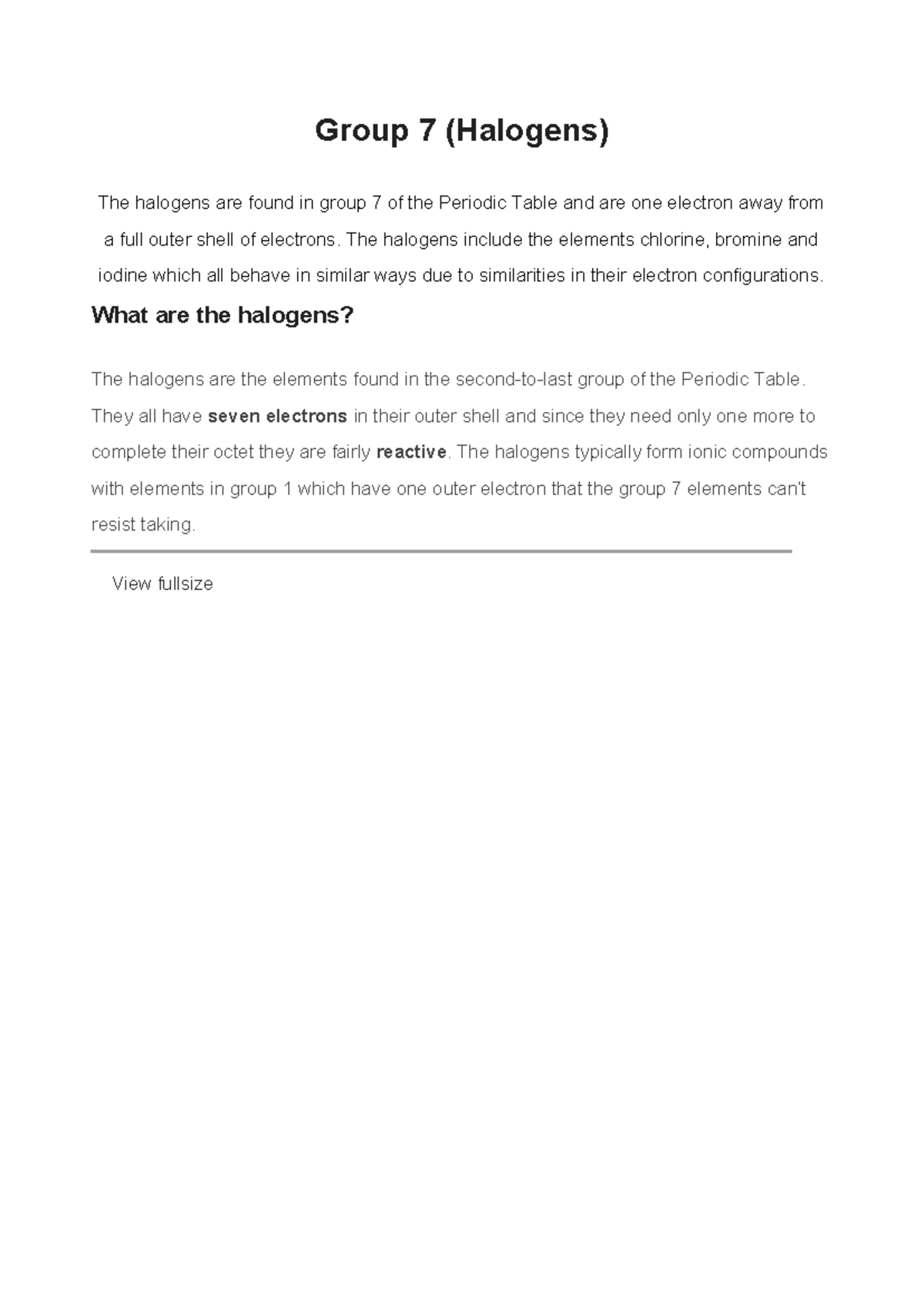 Group 7 (Halogens) - Group 7 (Halogens) The halogens are found in group ...