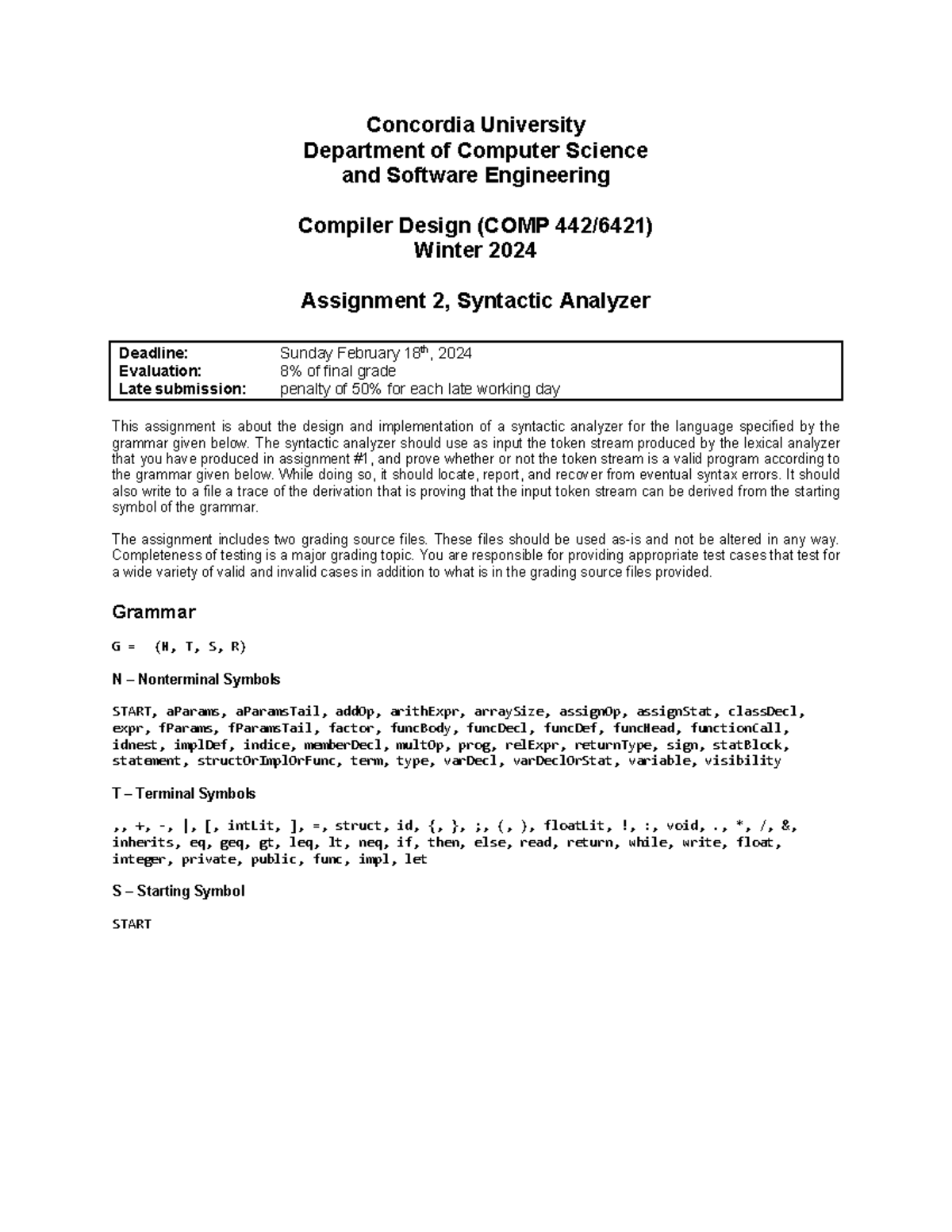 Assignment 2.COMP442-6421.paquet.2024.4 2 - Concordia University Department of Computer Science ...