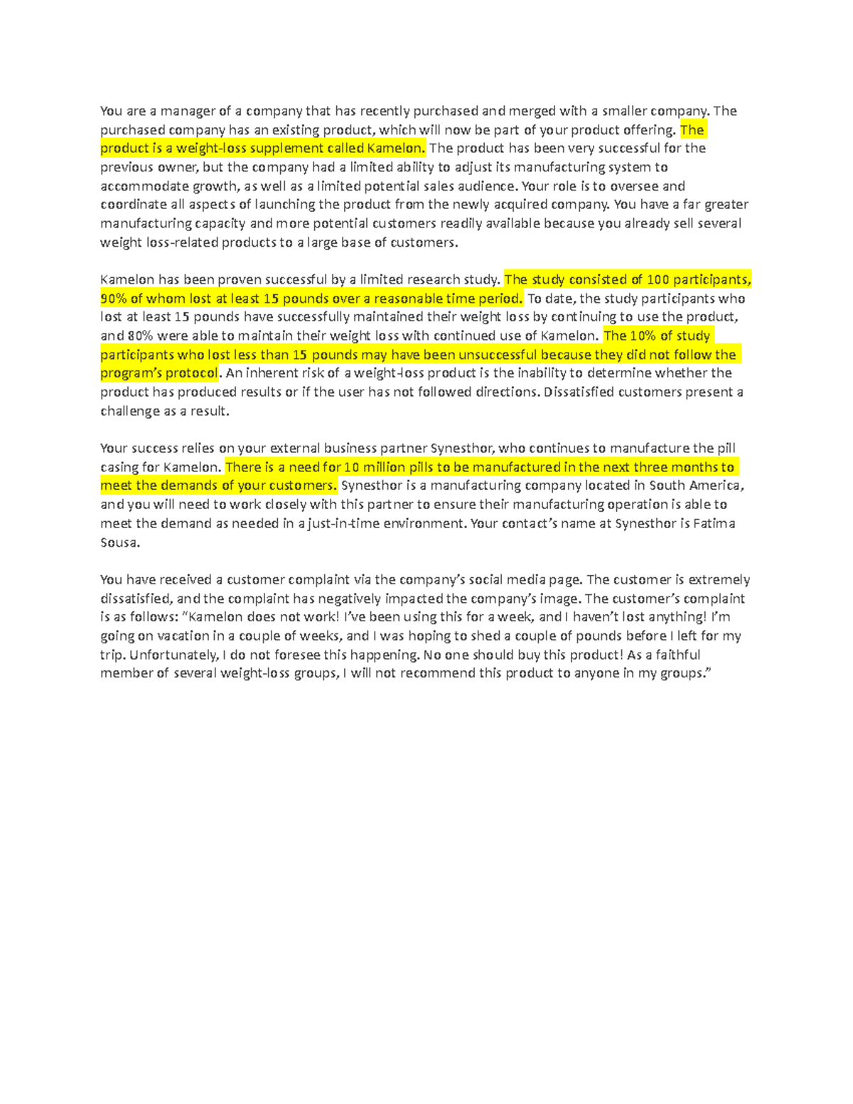 Task 1 Outline - You are a manager of a company that has recently ...