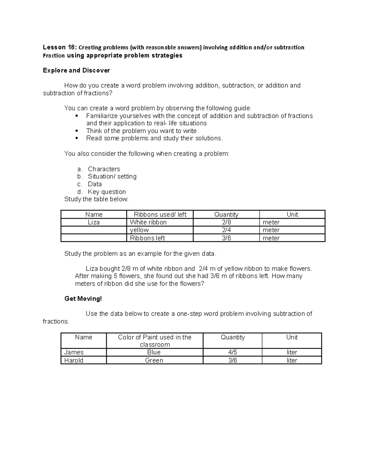 QRT 1 WEEK 6 LM Lesson 18 - FDDDFD - Lesson 18: Creating problems (with ...