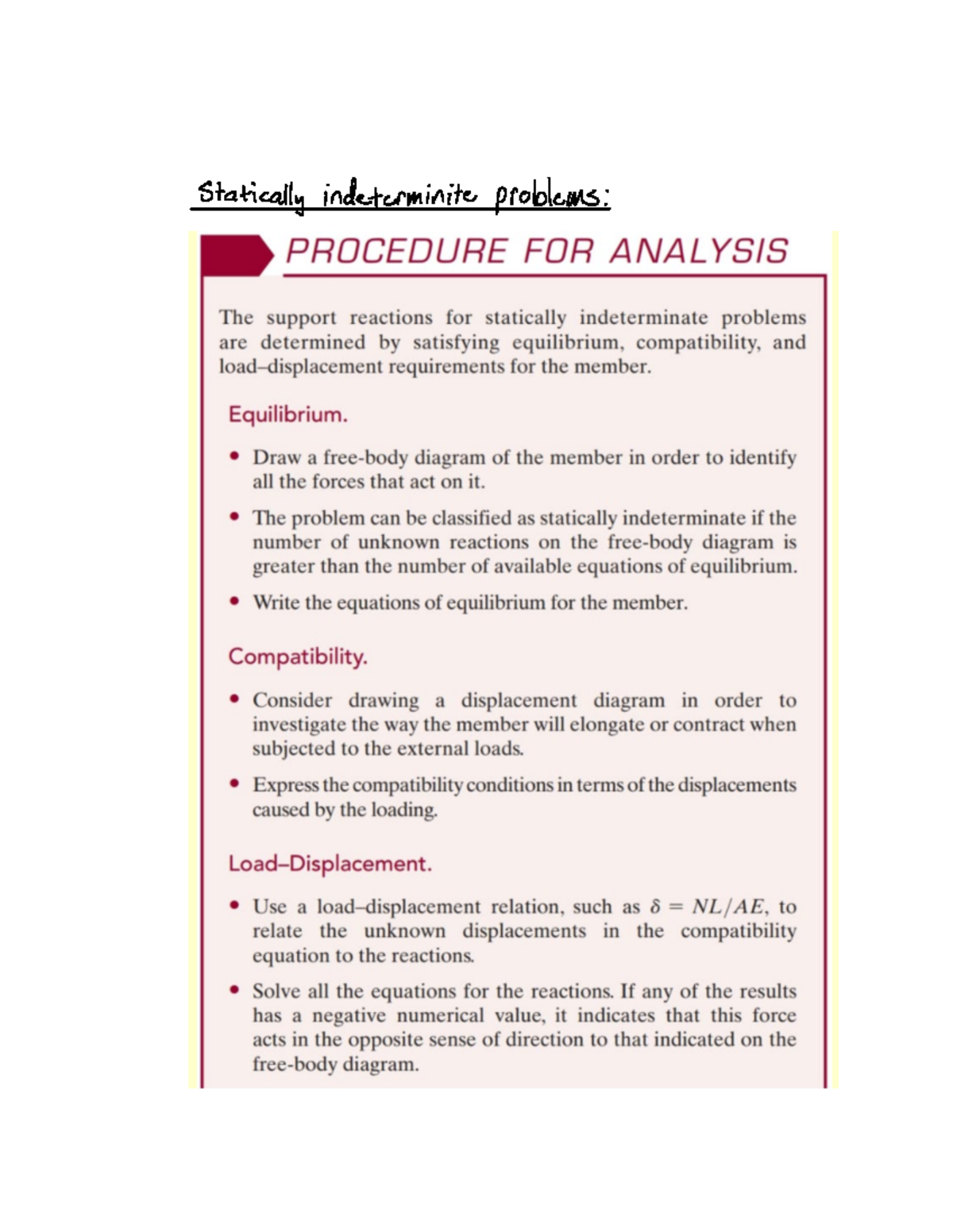 SOM Notes A1 - Summary Strength of Materials W - Statically ...