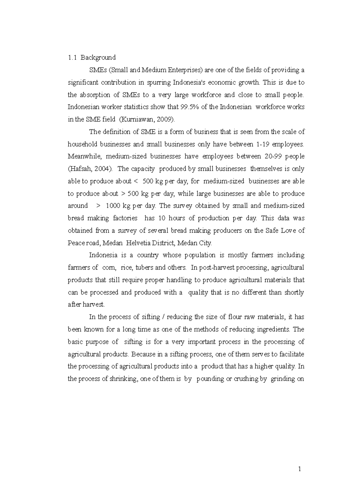 Background - 1 Background SMEs (Small and Medium Enterprises) are one ...