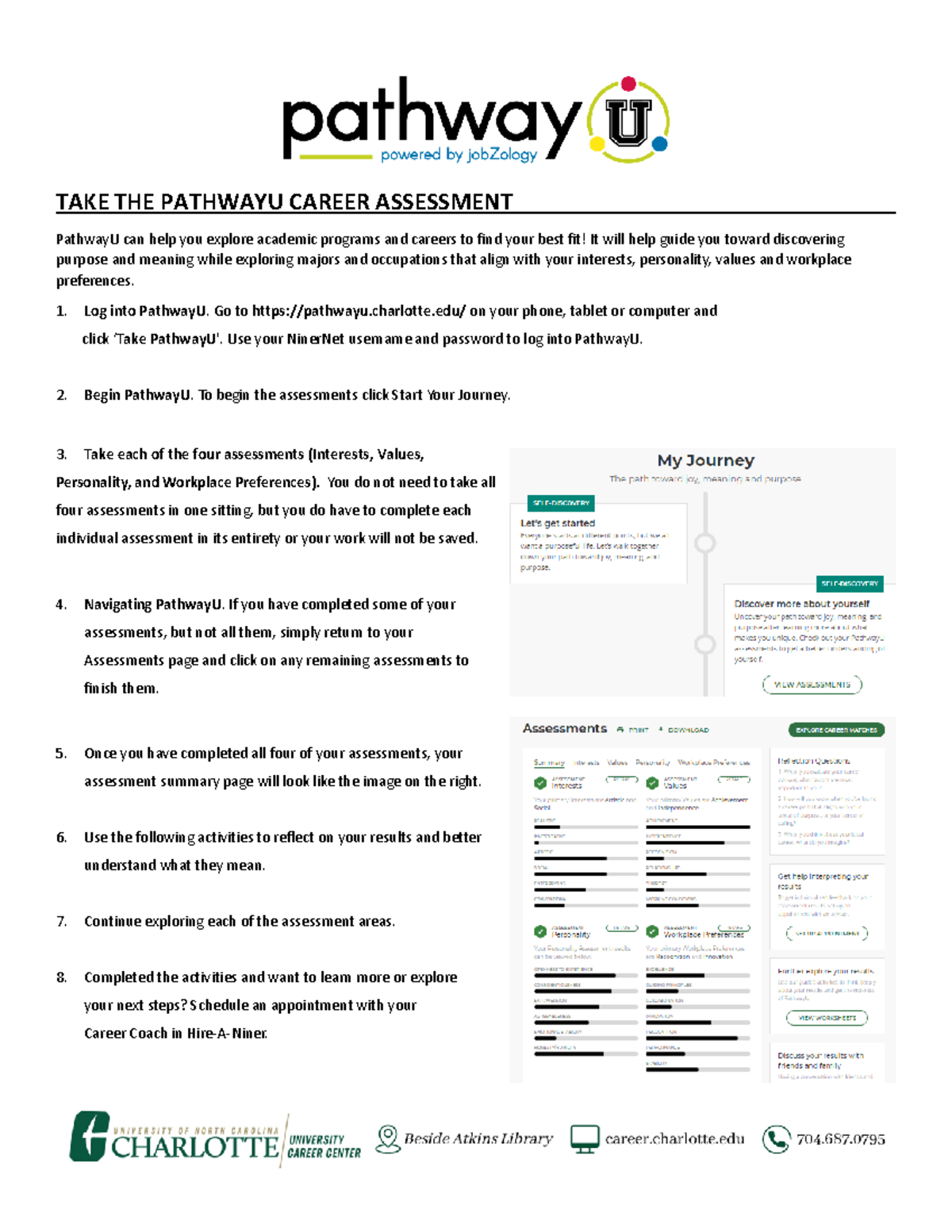Pathway U-Activity Packet - TAKE THE PATHWAYU CAREER ASSESSMENT ...