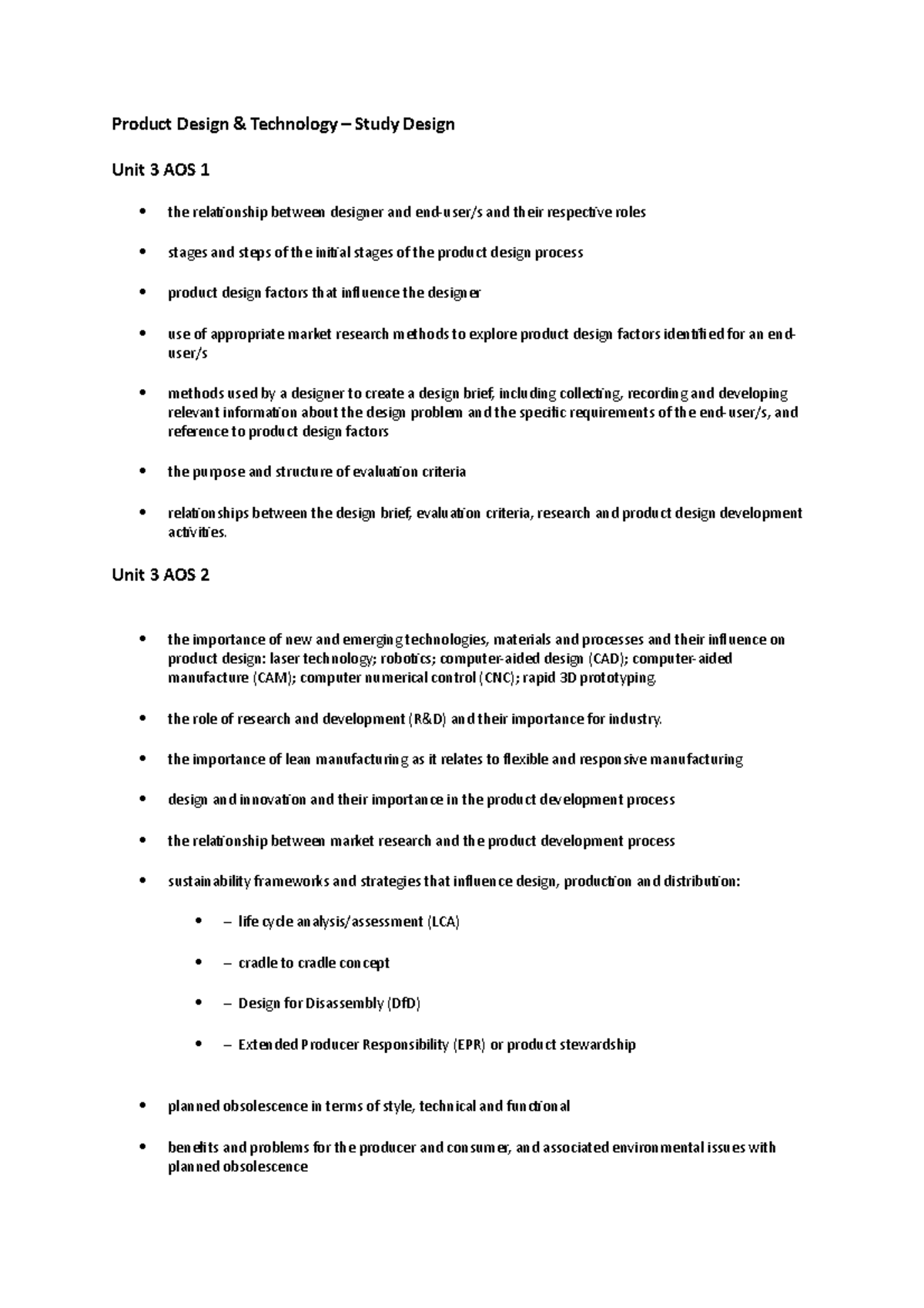 Product Design Study Design - Product Design & Technology – Study ...