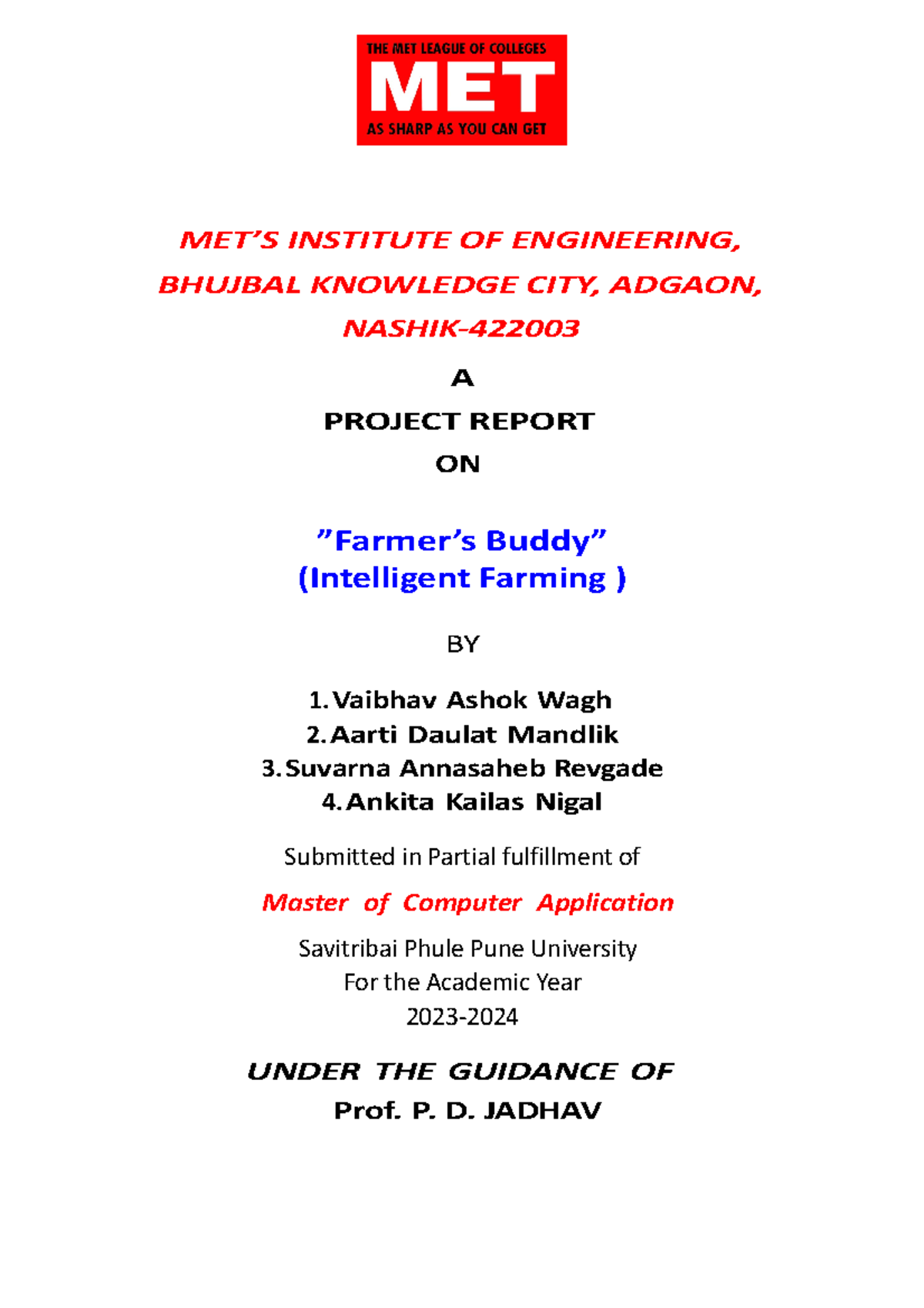 java project Farmers buddy - MET’S INSTITUTE OF ENGINEERING, BHUJBAL ...