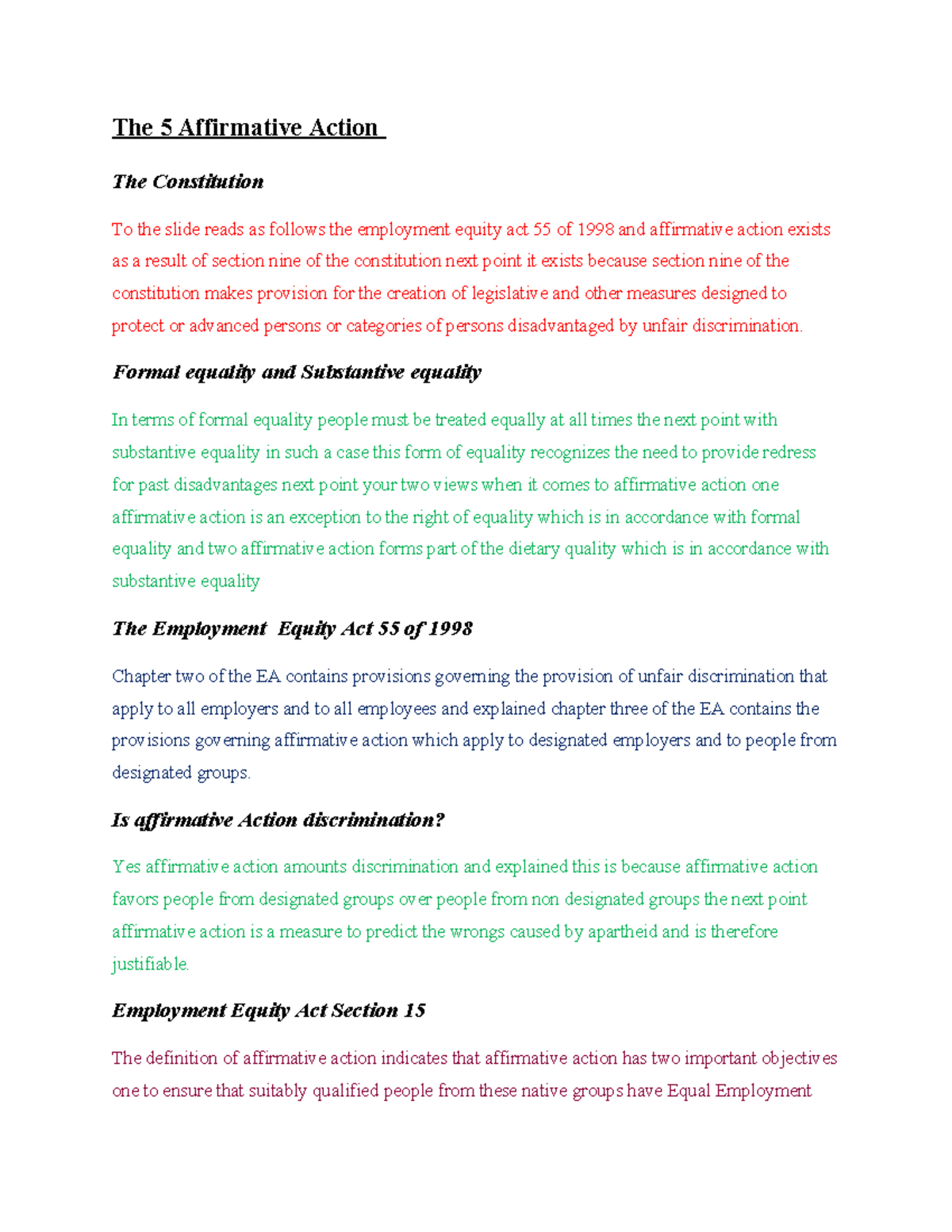 Theme 5 Affirmivitive Action - The 5 Affirmative Action The ...