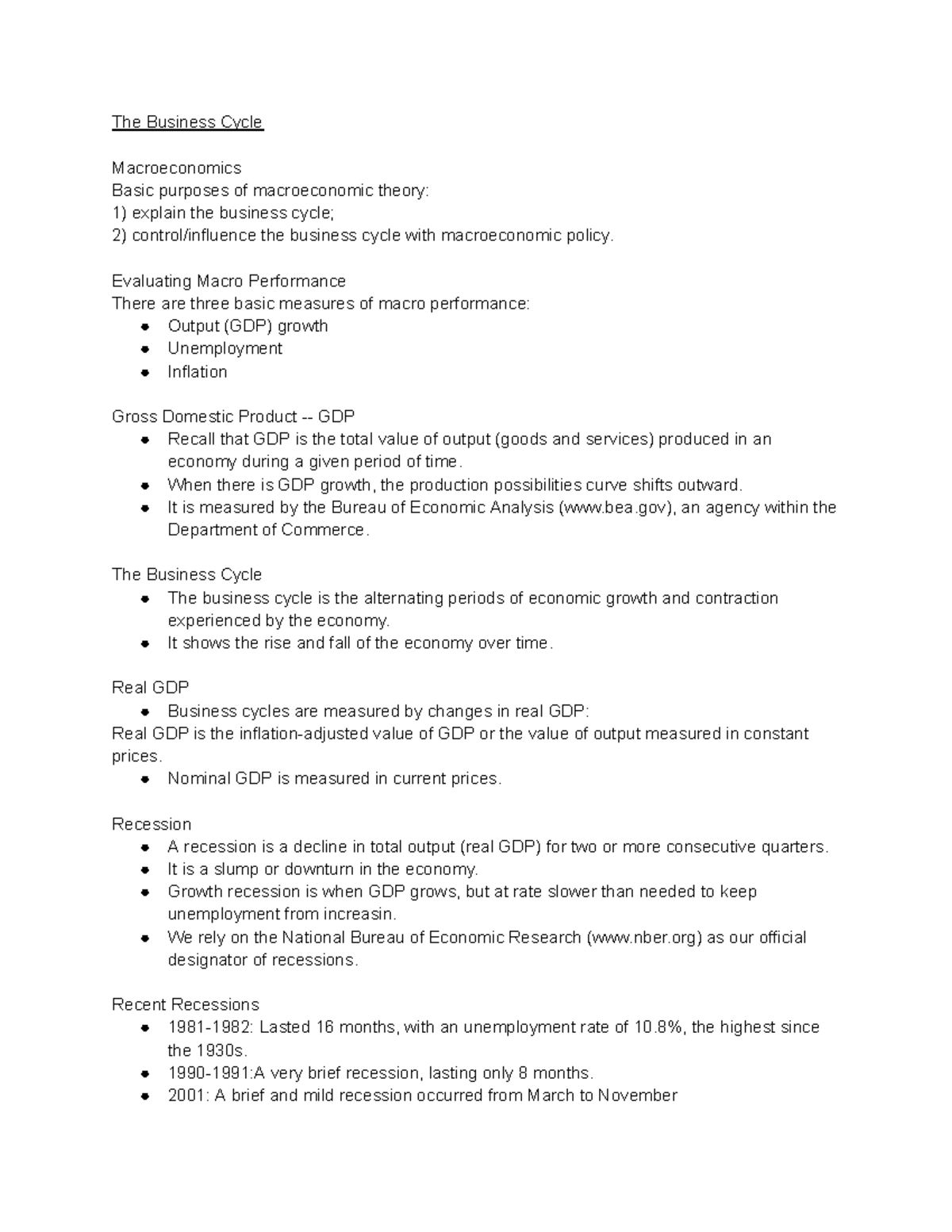 Chapter 10 - Google Docs - The Business Cycle Macroeconomics Basic ...