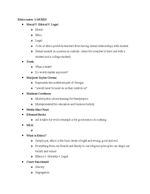 Ethics Notes 5 - Ethics-Criminal Justice Notes Chapter 5 Deception in ...