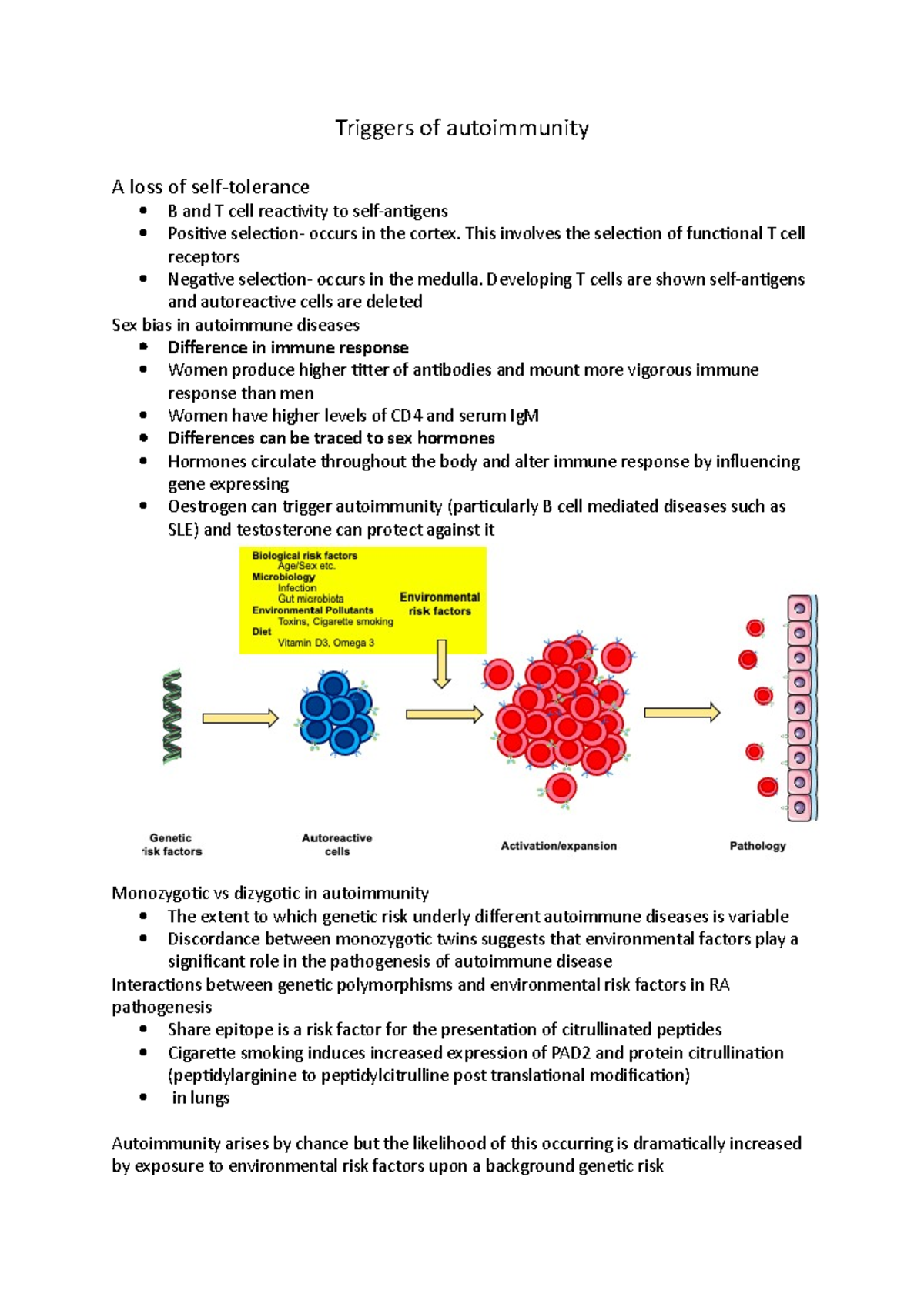 Triggers of autoimmunity - This involves the selection of functional T ...