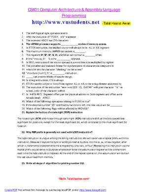 CS401 Quiz 1 2021 - Abc - CS401 Quiz 1 2021 ORANGE MONKEY TEAM Opening date 30 and Due date 31 1 ...