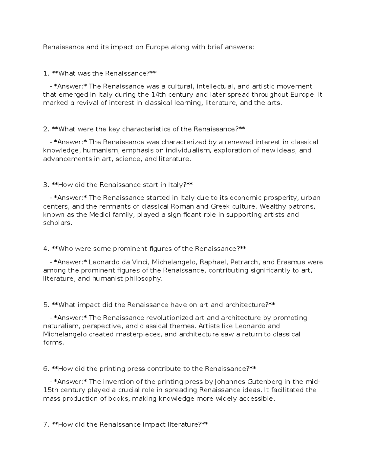 Renaissance - It marked a revival of interest in classical learning ...