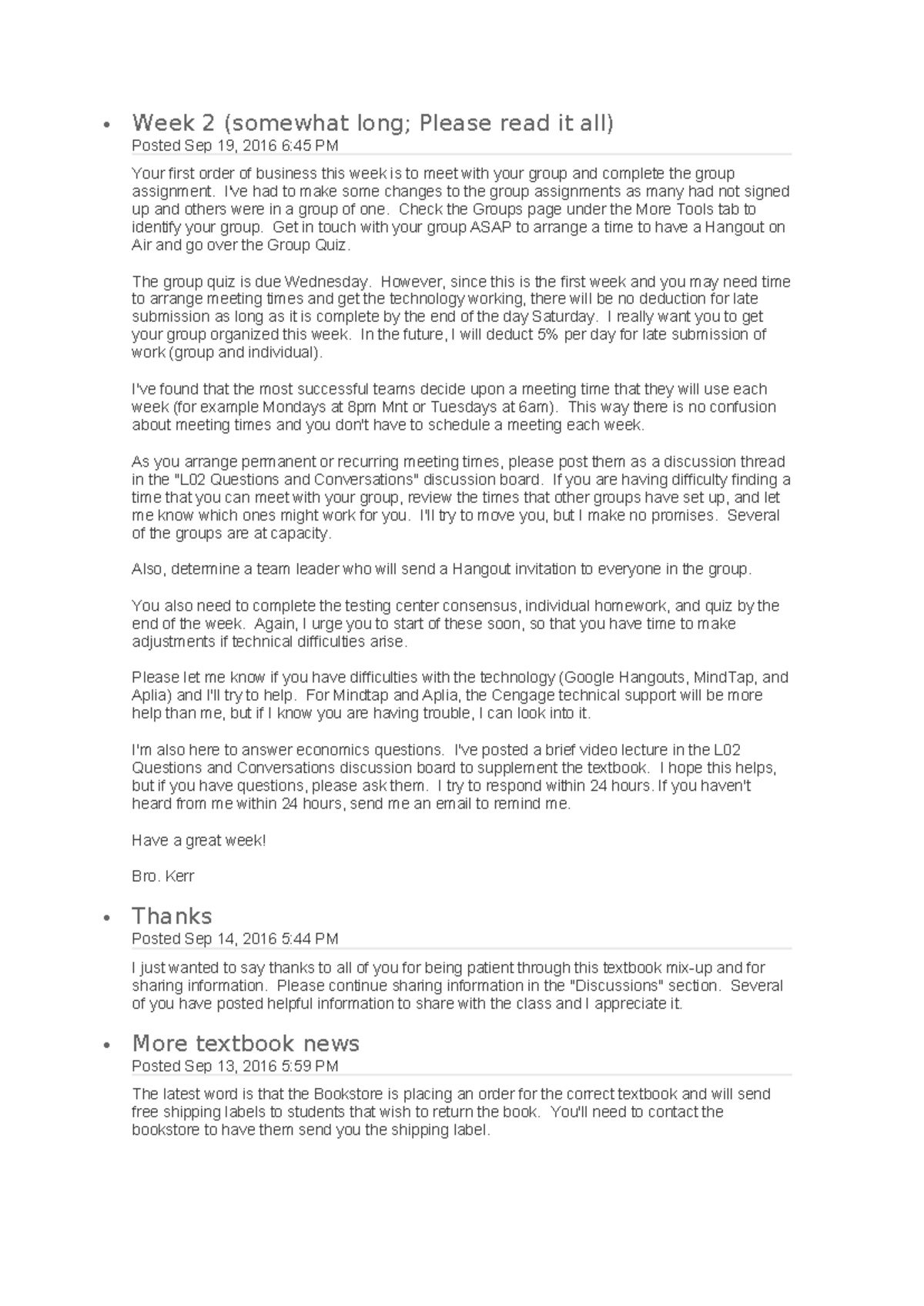 Week 2 - Task - Week 2 (somewhat long; Please read it all) Posted Sep ...