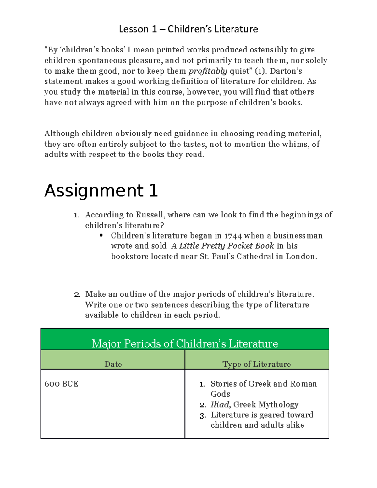 Assignment 1 vs2 - “By ‘children’s books’ I mean printed works produced ...