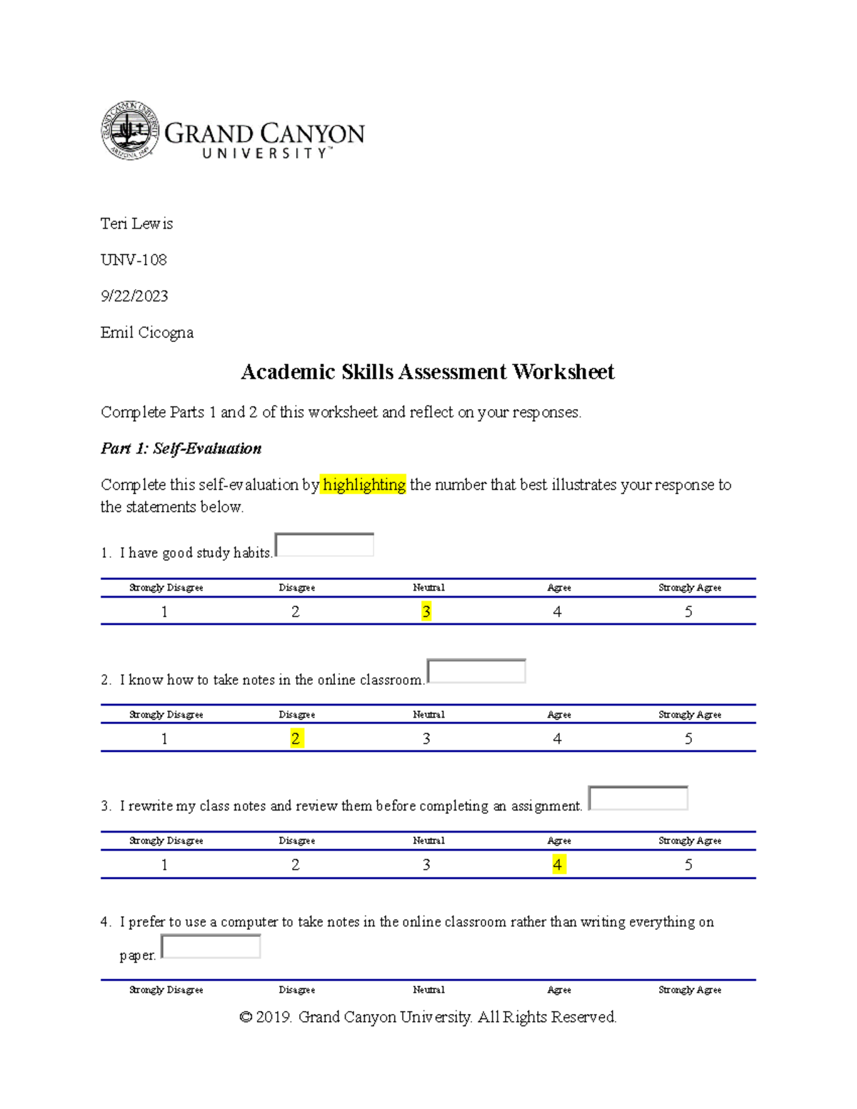 Ter academics assessment copy copy copy - Teri Lewis UNV- 9/22/ Emil ...