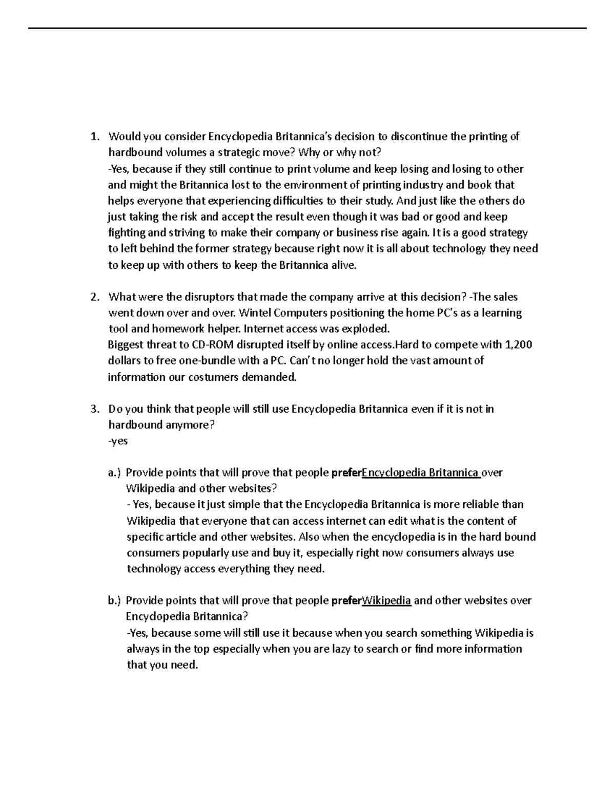 Entrep TP - Lecture Notes - Would you consider Encyclopedia Britannica ...