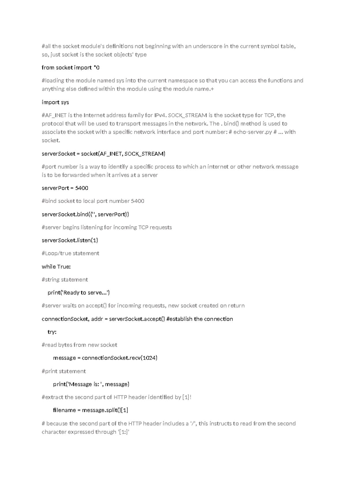 Lab Work Cheatsheet - #all the socket module's definitions not beginning with an underscore in ...