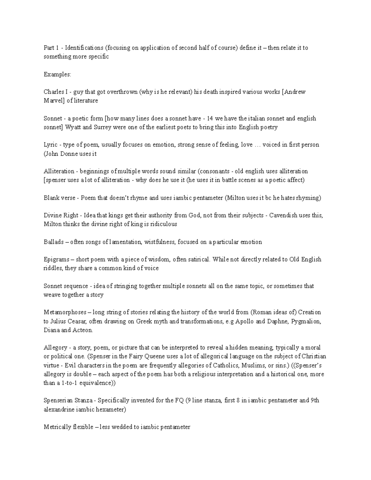 Final Exam Review - Part 1 - Identifications (focusing on application ...