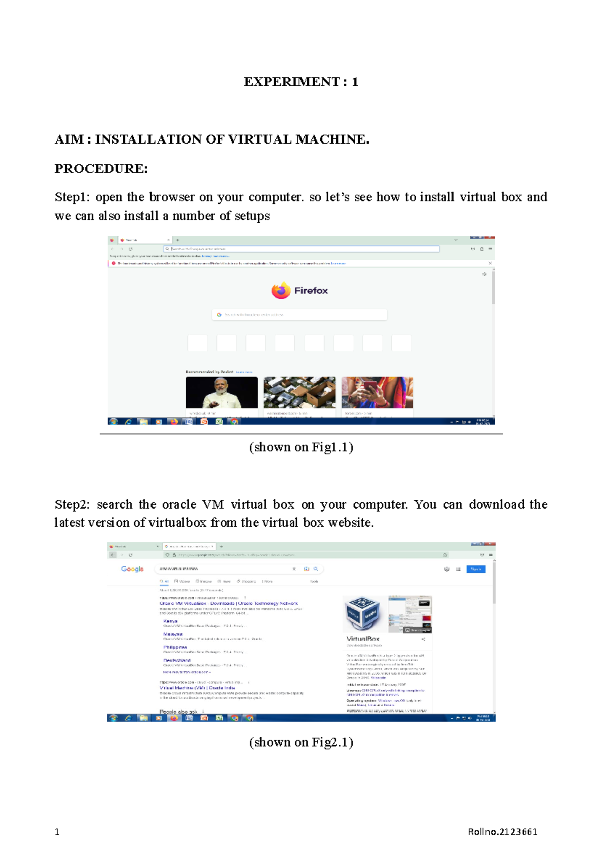 Virtualization - required - EXPERIMENT : 1 AIM : INSTALLATION OF ...
