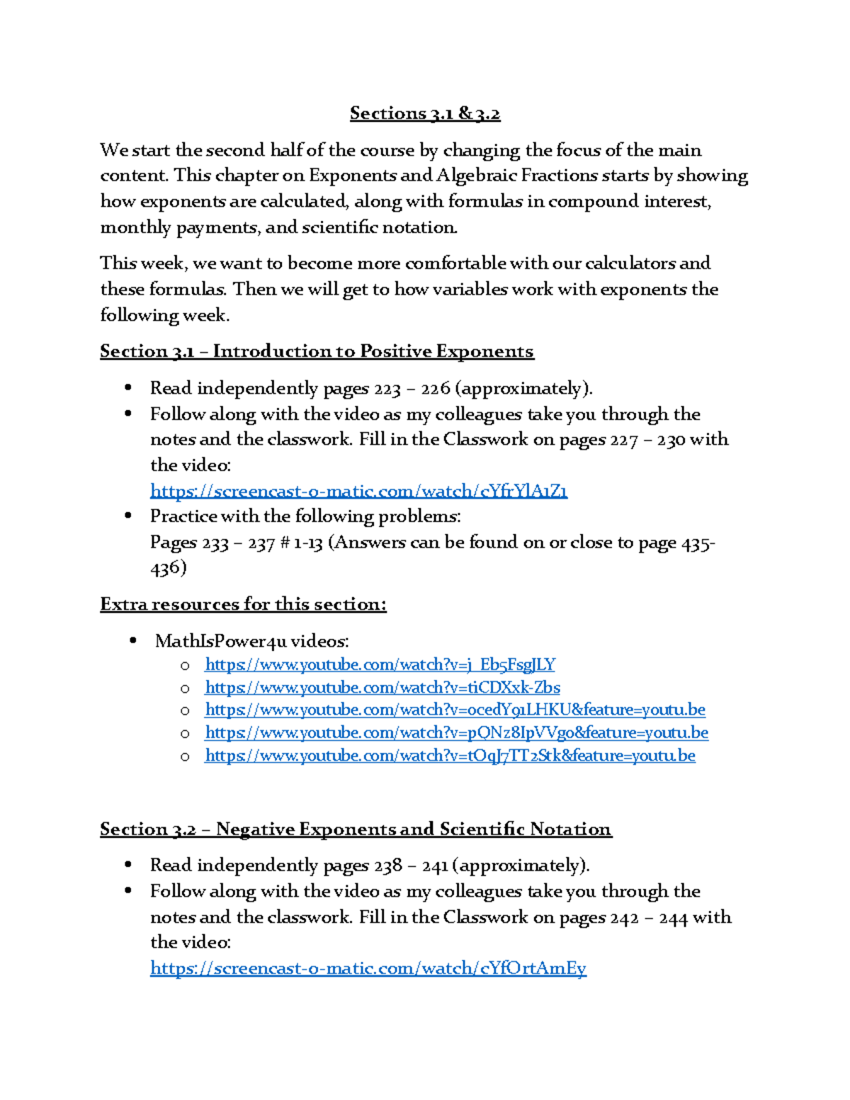 Sections 3 - math - Sections 3 & 3. We start the second half of the ...