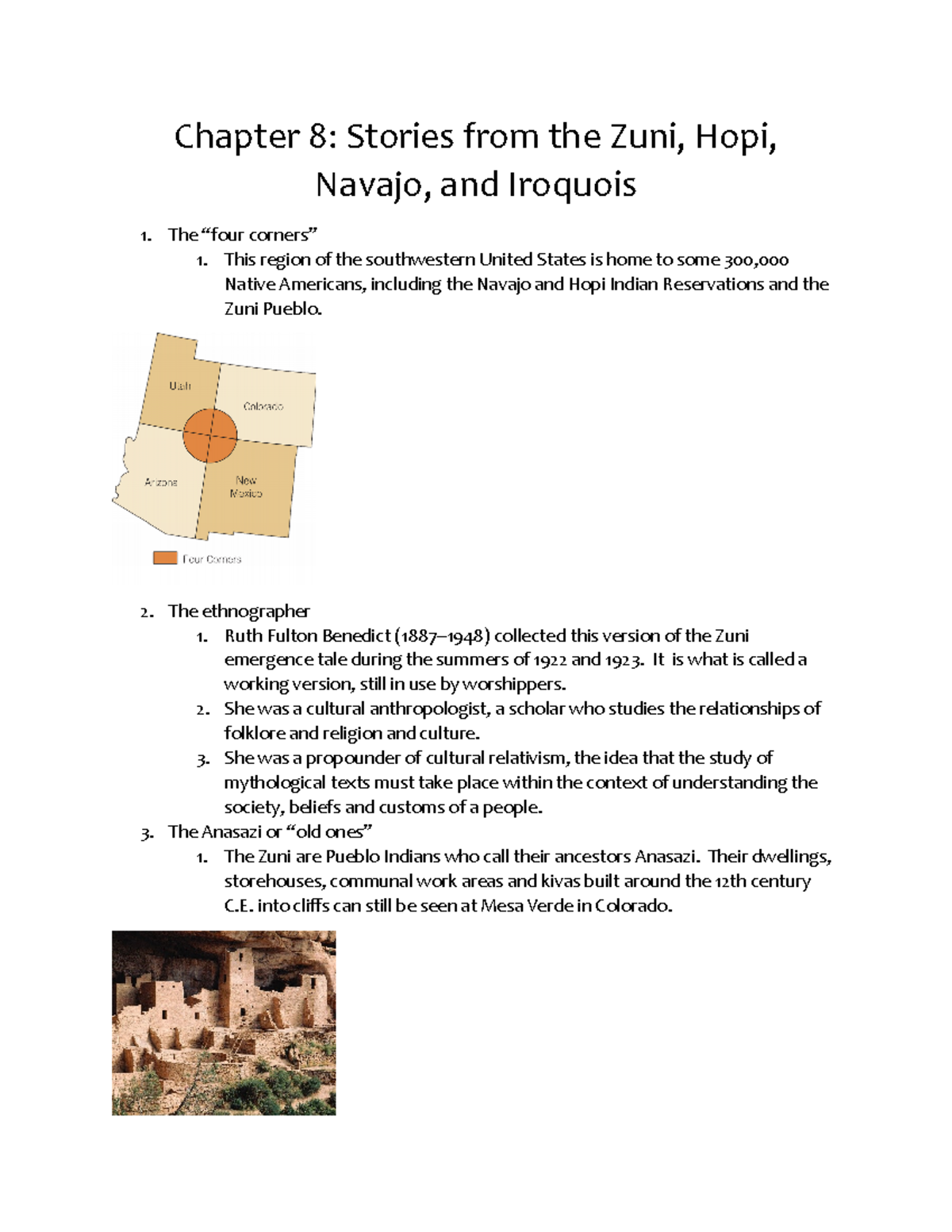 HUM1015 - Chapter 8 Lecture Notes - Chapter 8: Stories from the Zuni ...