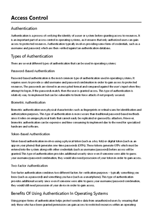 Authentication in Operating Systems - Authentication Authentication ...
