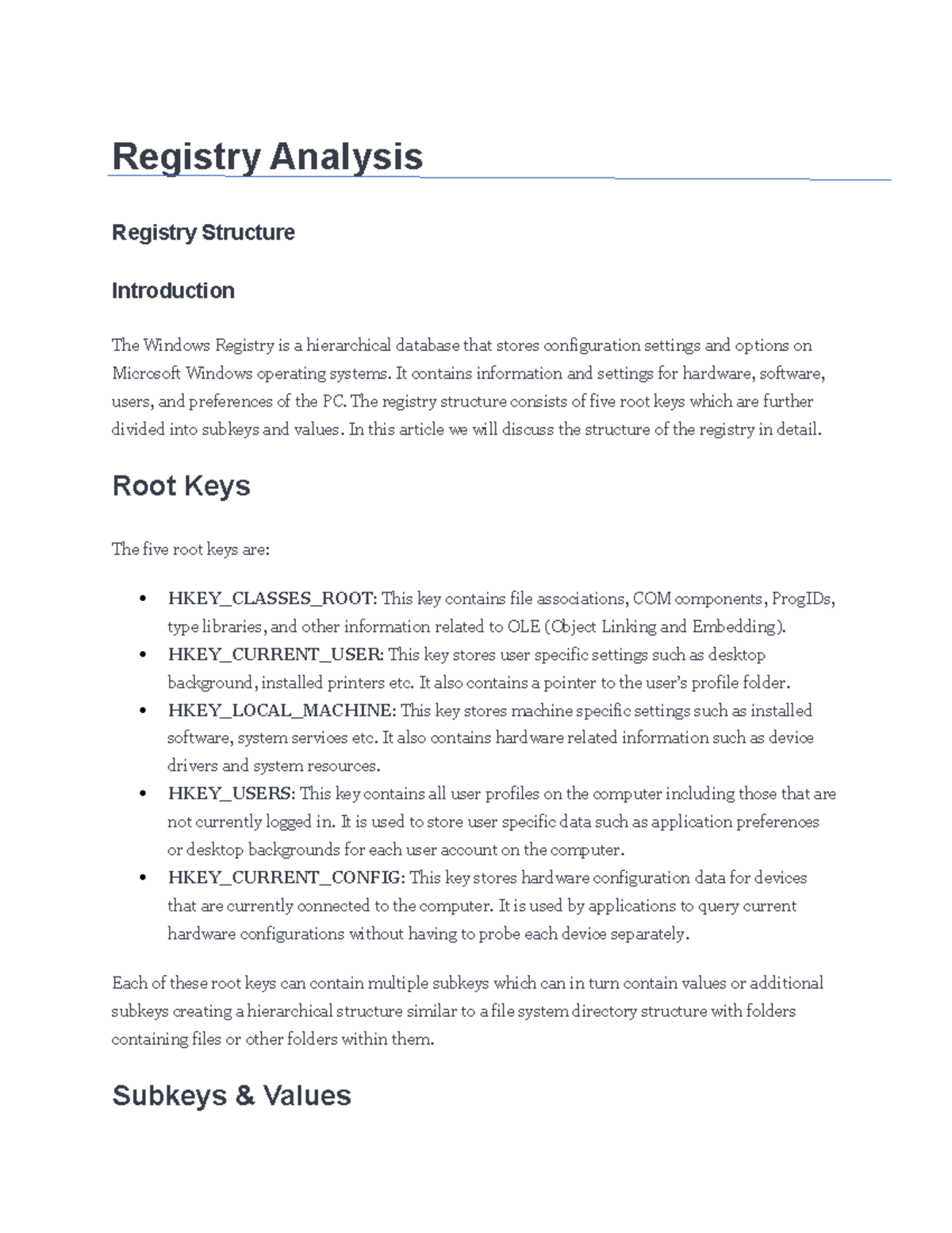 Registry Analysis (computer and network security) - Registry Analysis ...