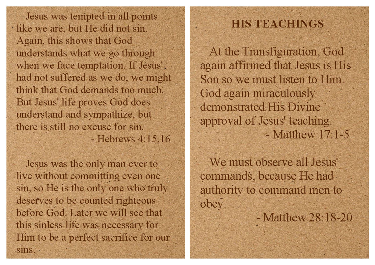 The Story of Jesus: A Simplified and Organized Note - ####### Jesus was ...