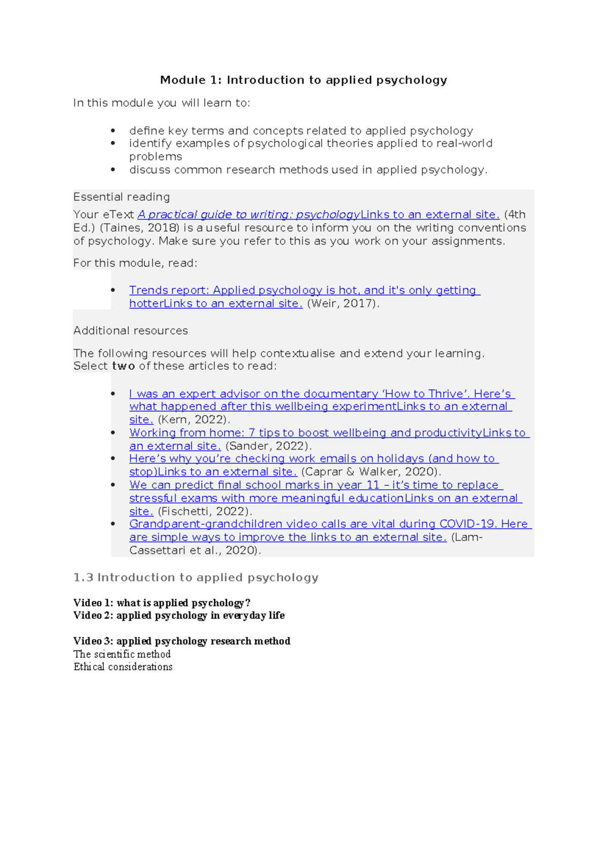 Module 1 - Lecture 1 note - Module 1: Introduction to applied ...