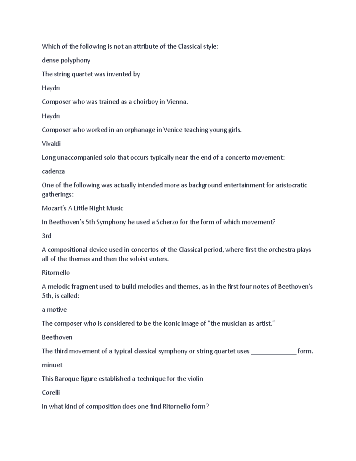 Mus 1751 exam 2 - These are notes/materials to practice for future ...