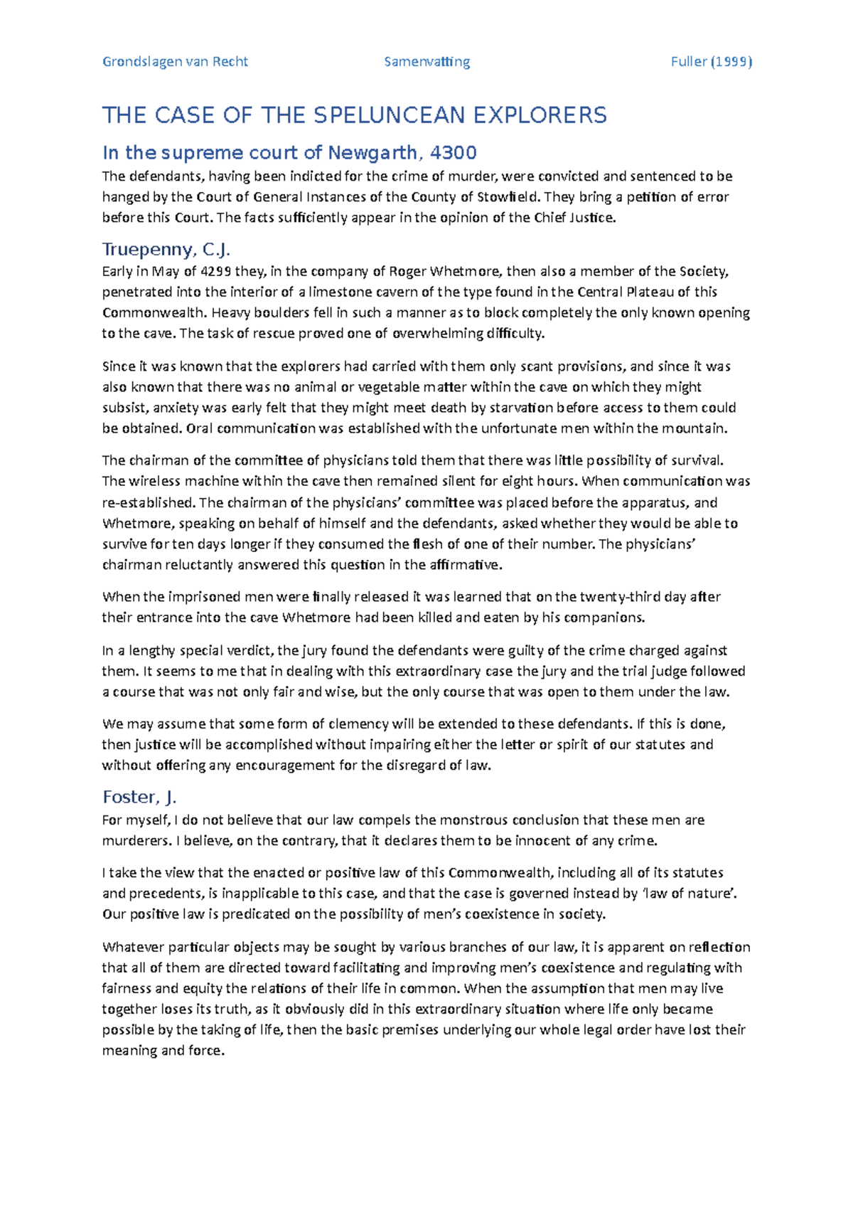 Fuller (1999) - 1235846 - THE CASE OF THE SPELUNCEAN EXPLORERS In the ...