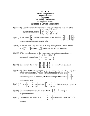 Final Practice Test - Math 220 Fall 2022 Final Exam Review The matrices ...