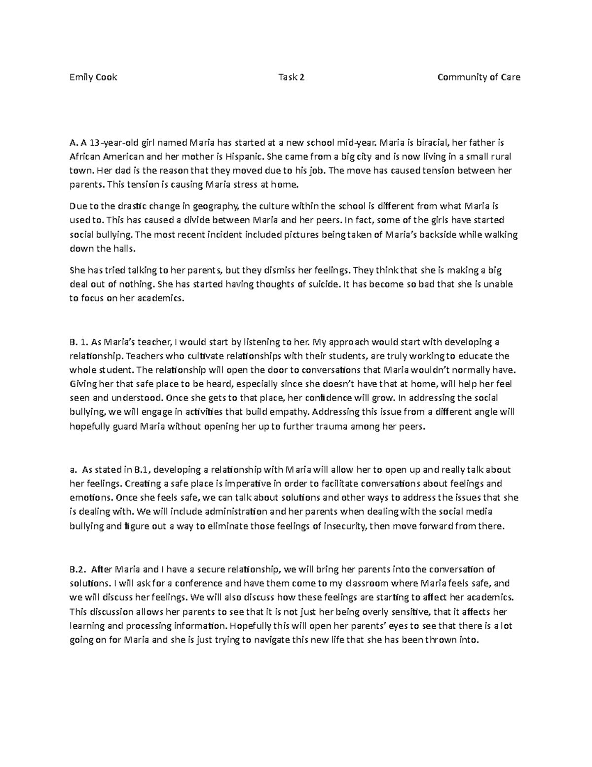 Community Task2 Emily Cook Task 2 Community Of Care A A 13 year old community-task2-emily-cook-task-2-community-of-care-a-a-13-year-old