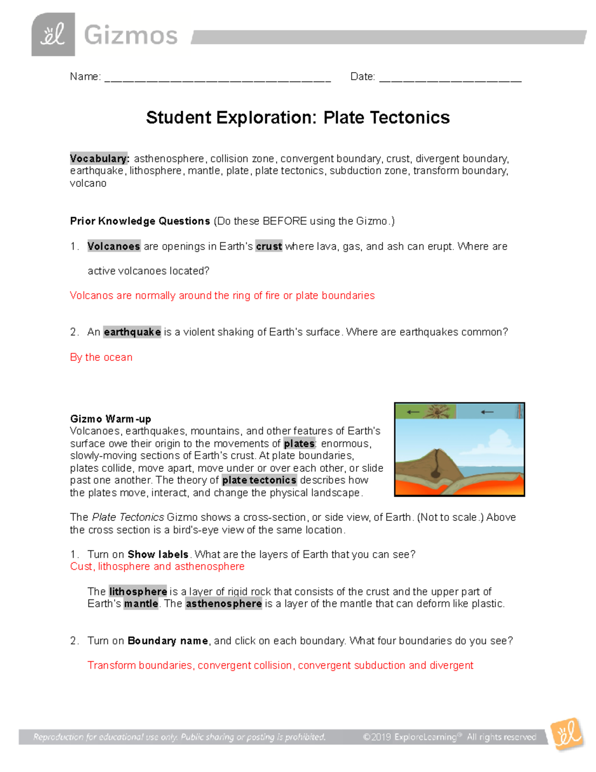 Gizmo worksheet - Name: ______________________________________ Date