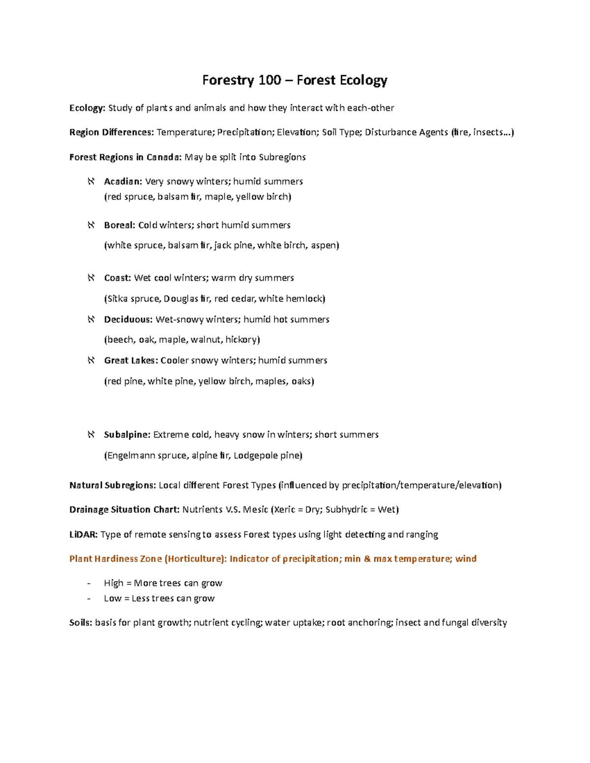 Part 2 - Forest Ecology - Chapter and lecture detailed summaries ...