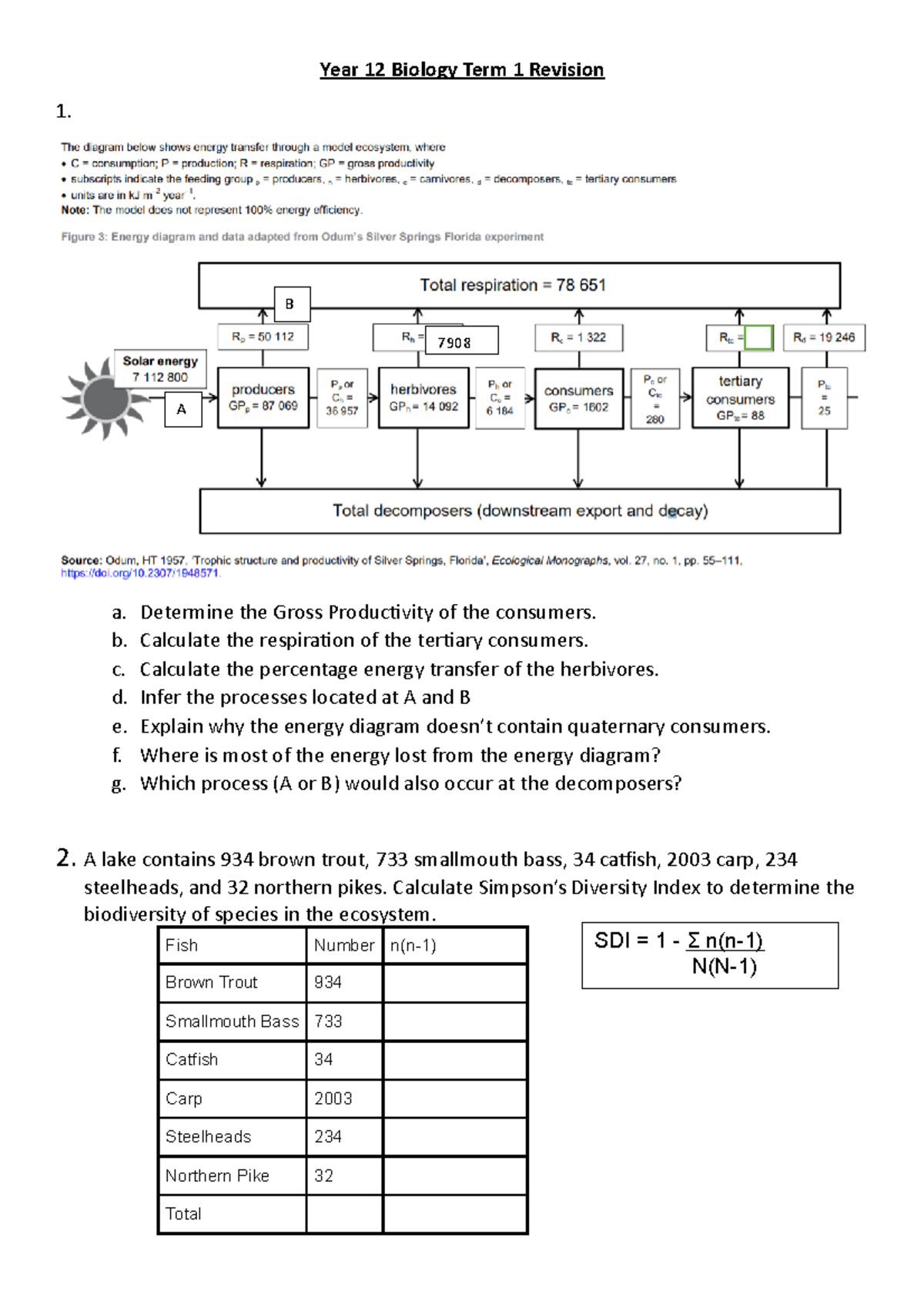 Year 12 Biology Term 1 Revision ia1 - Year 12 Biology Term 1 Revision a ...