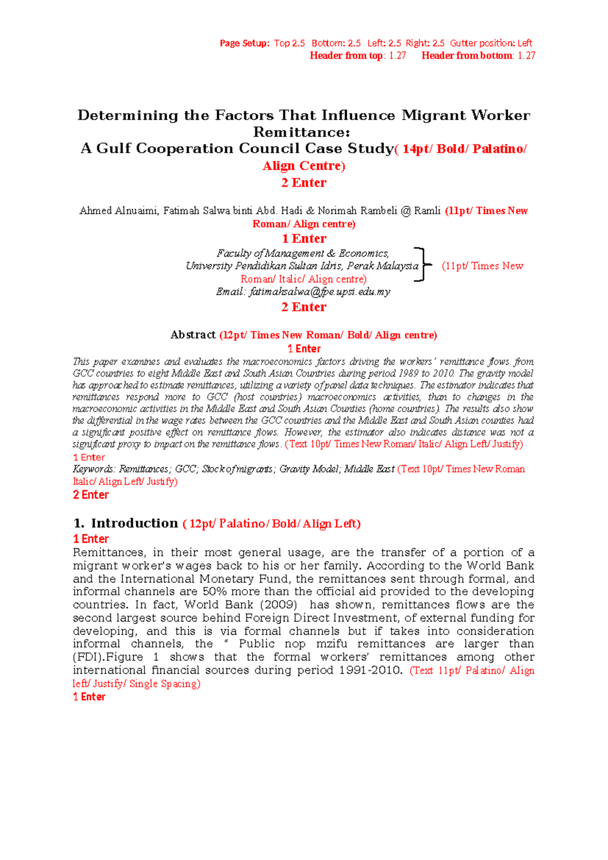 Template Report - Page Setup: Top 2 Bottom: 2 Left: 2 Right: 2 Gutter ...