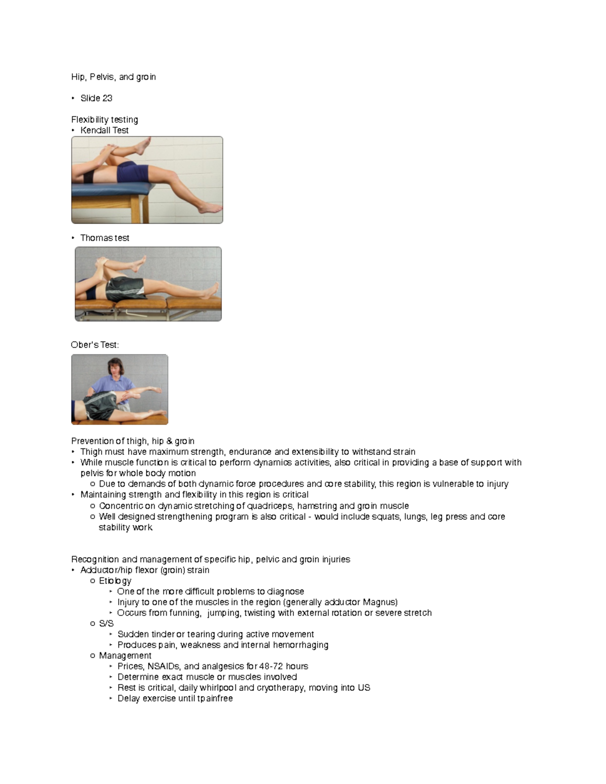 Hip, Pelvis, and groin - Hip, Pelvis, and groin Slide 23 Flexibility ...