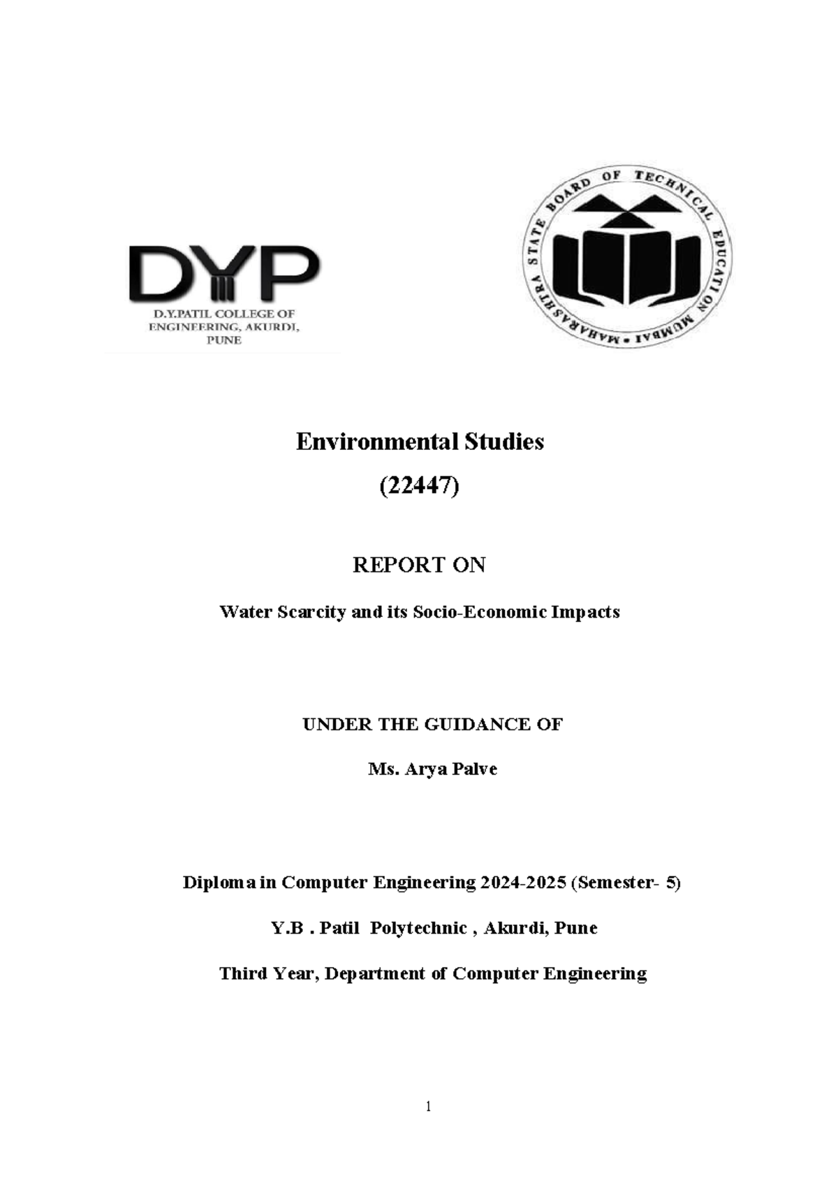Est Mp - Mjjcro project report for est - Environmental Studies (22447 ...