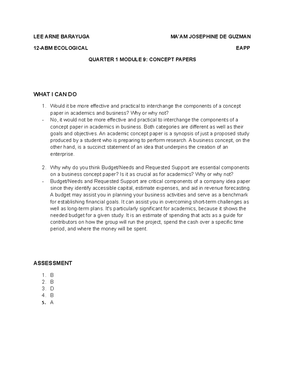 EAPP Module 9 Concept Papers - LEE ARNE BARAYUGA MA’AM JOSEPHINE DE ...
