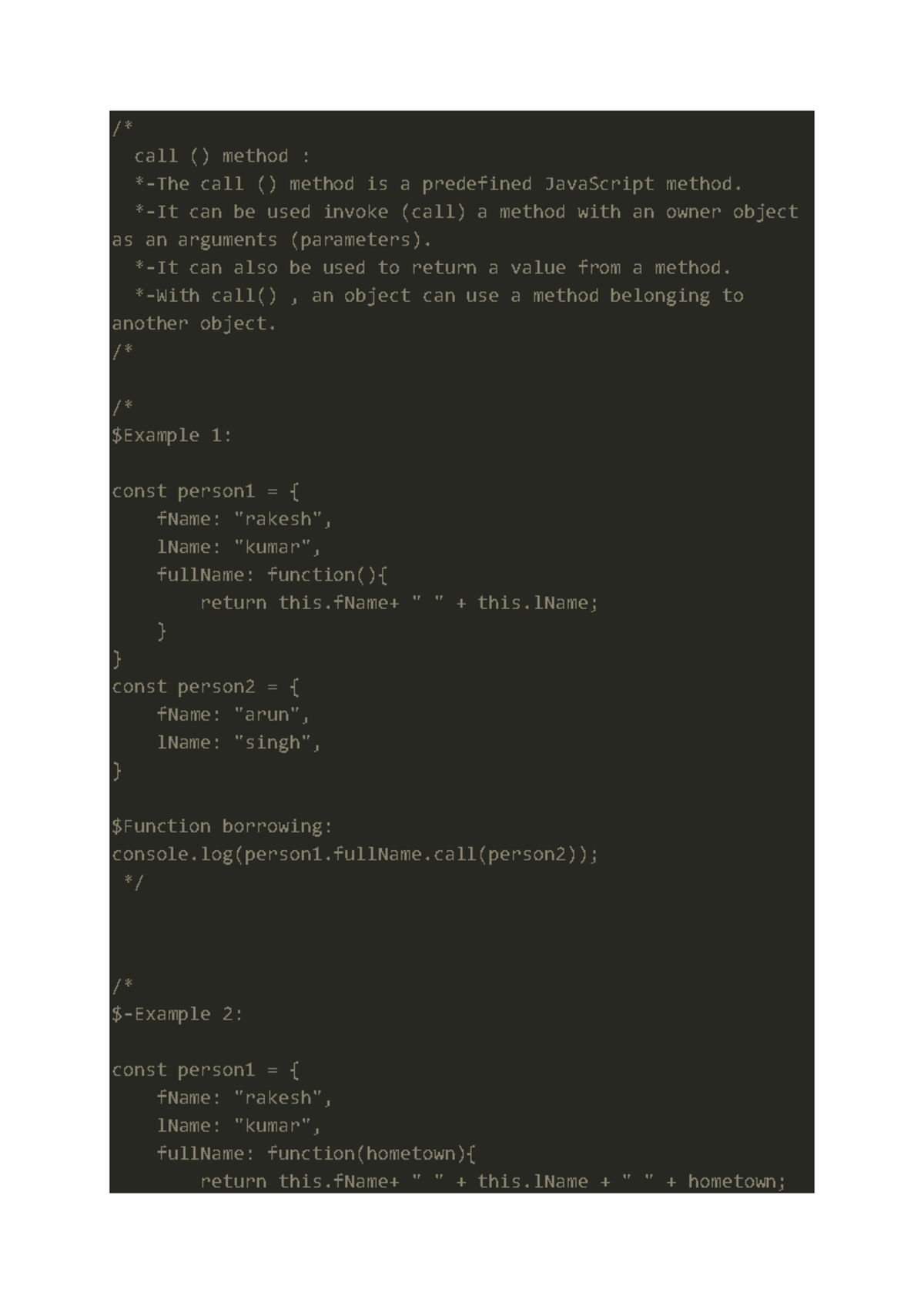 Call - fsaa - /* call () method : *-The call () method is a predefined ...