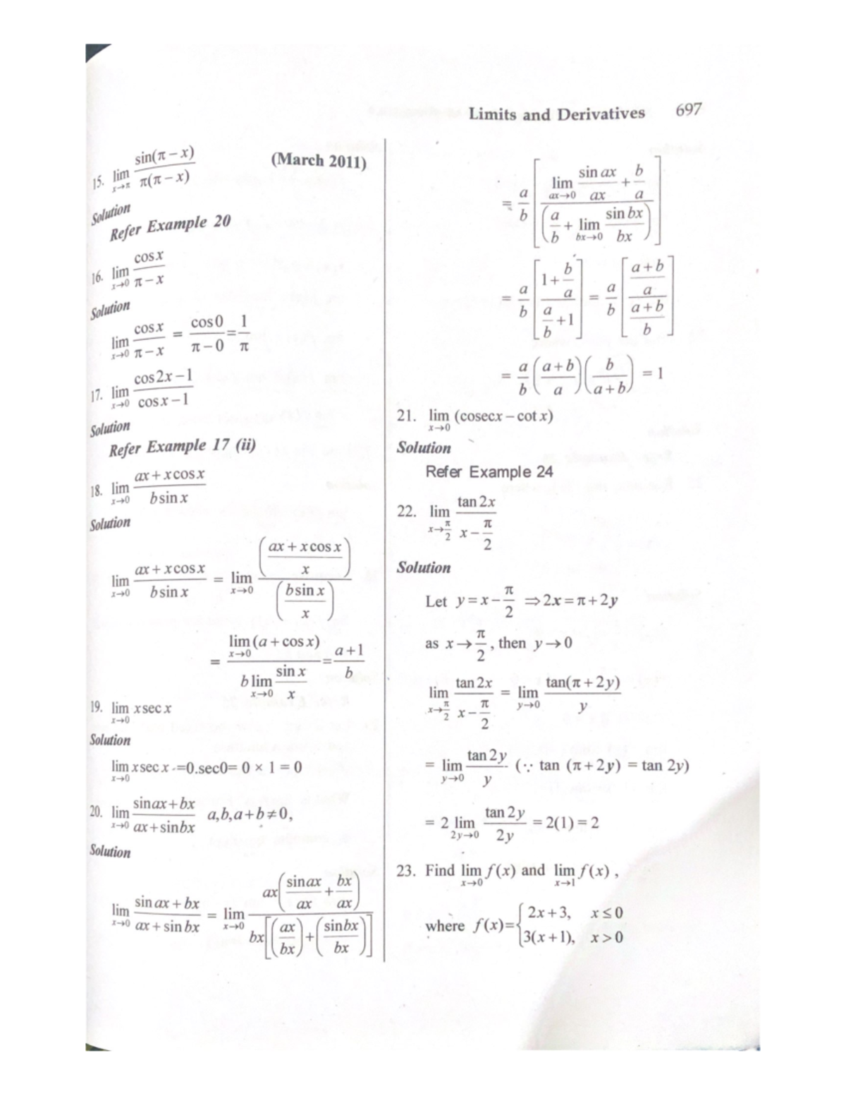 Limits and derivatives 2nd - Mathematics - Studocu