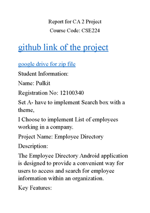 Cse427 - syllabus - Android Development - Studocu