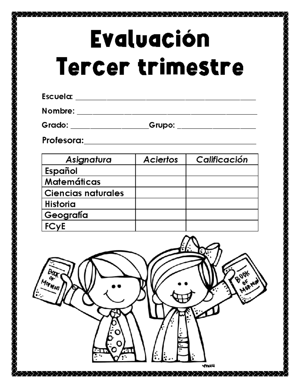 Evaluación Portada Educacion Primaria Escuela