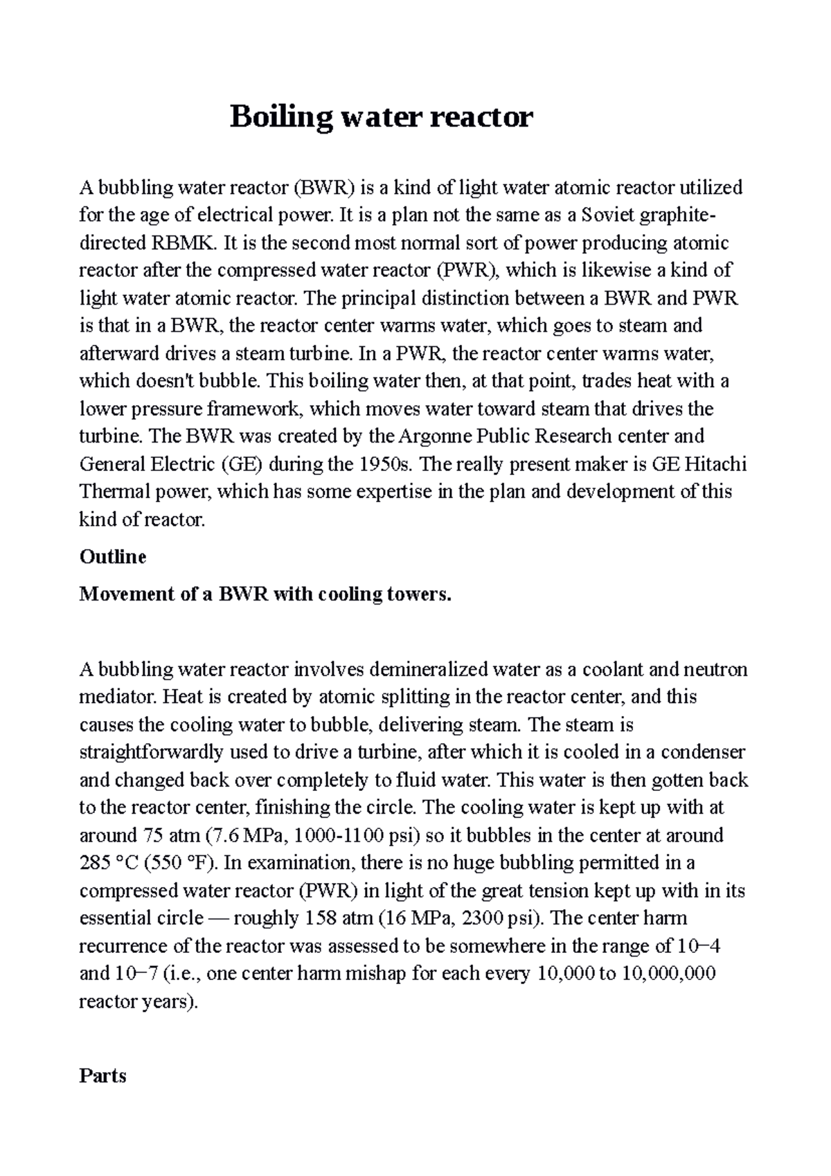 Boiling water reactor - Shafina - Boiling water reactor A bubbling ...